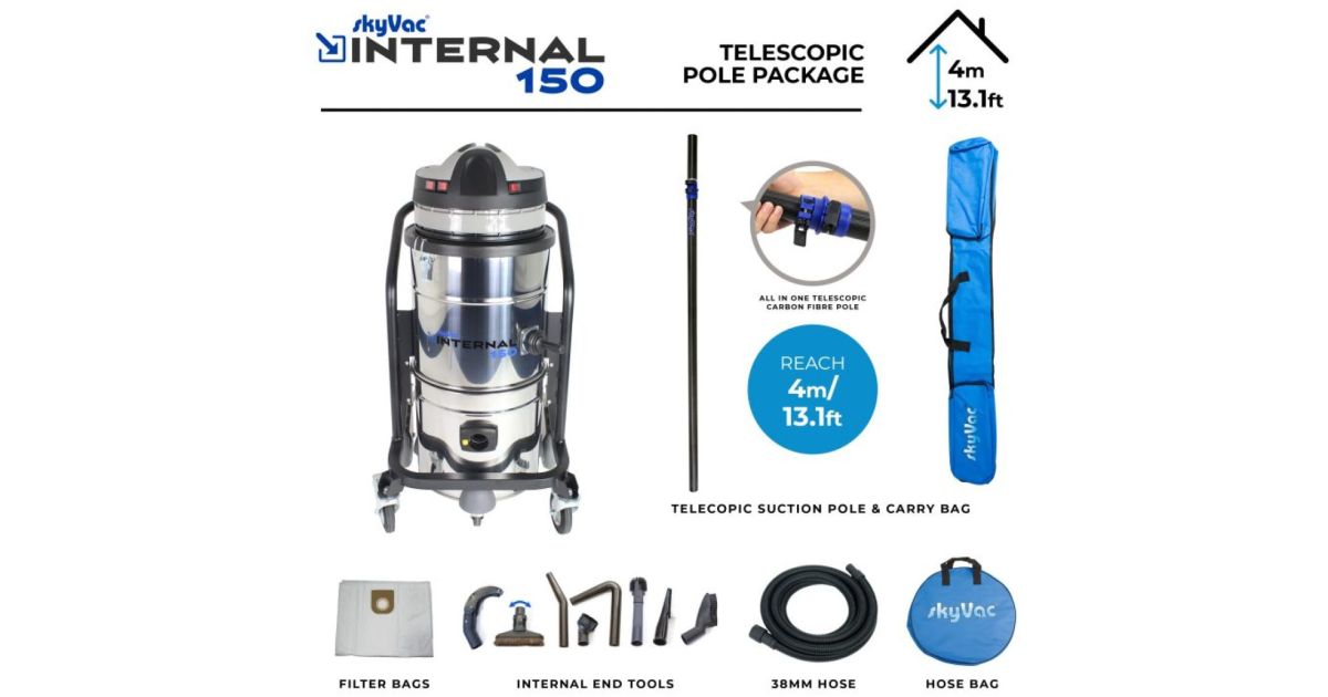 SkyVac Internal 150 kit 5,5m perche télescopique d'aspiration - SkyVac ...